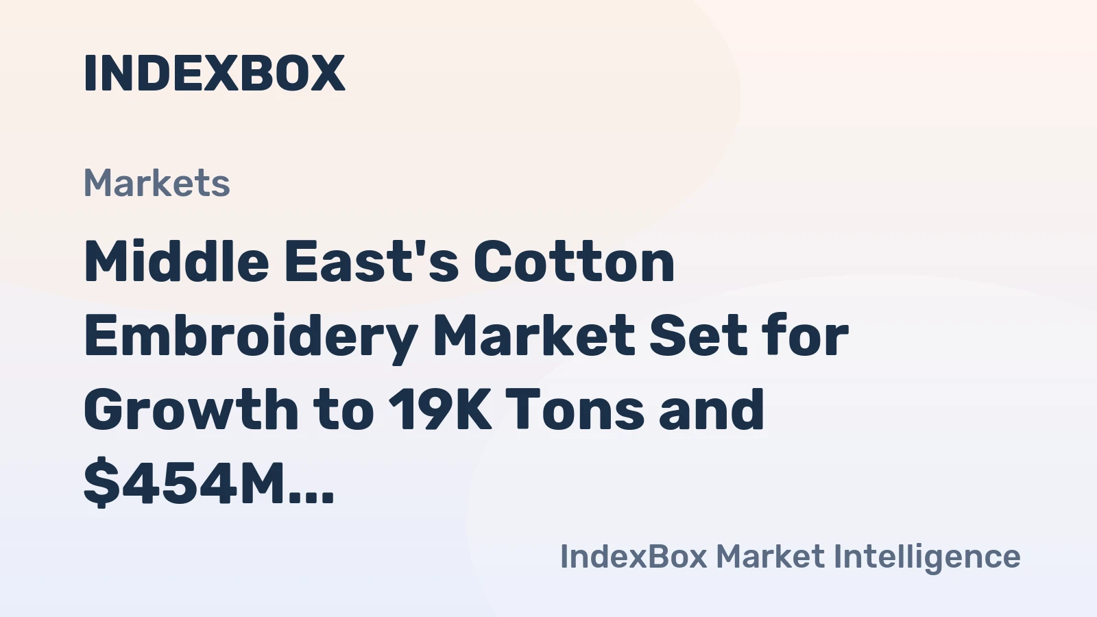 Middle East's Cotton Embroidery Market Set for Growth to 19K Tons and $454M by 2035