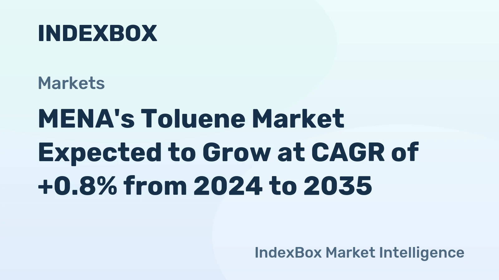 MENA's Toluene Market Expected to Grow at CAGR of +0.8% from 2024 to 2035
