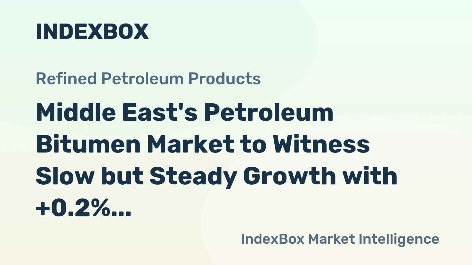 Middle East's Petroleum Bitumen Market to Witness Slow but Steady Growth with +0.2% CAGR over Next Decade