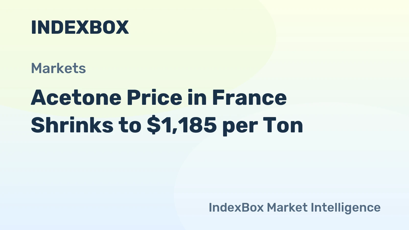 Acetone Price in France Shrinks to $1,185 per Ton