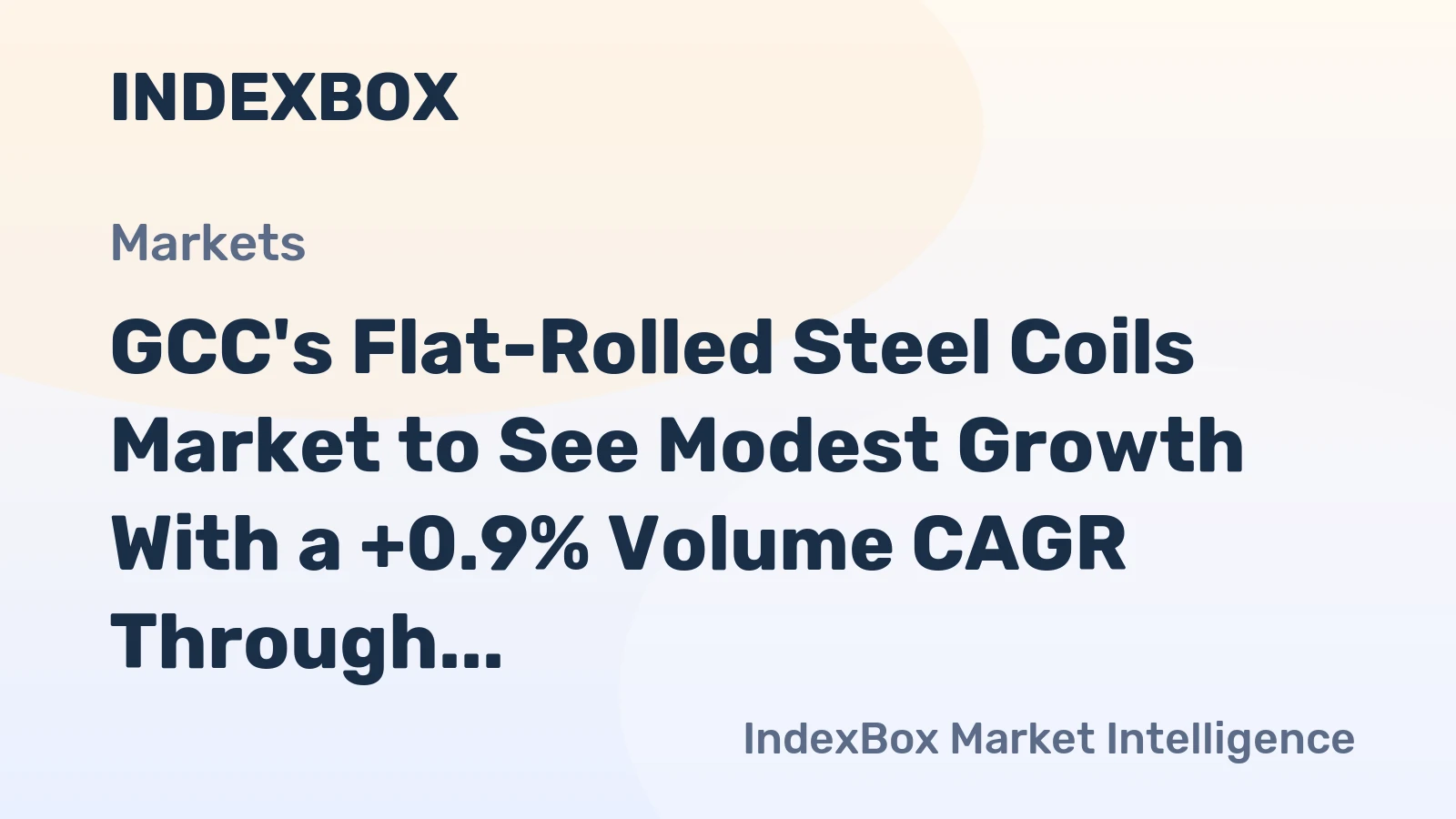 GCC's Flat-Rolled Steel Coils Market to See Modest Growth With a +0.9% Volume CAGR Through 2035