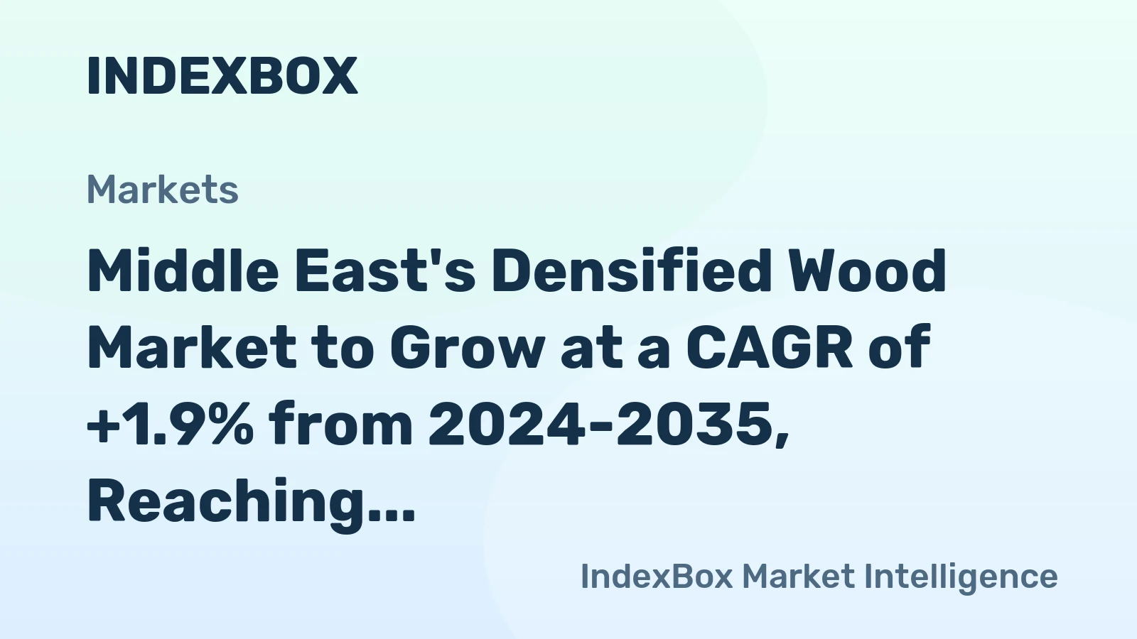 Middle East's Densified Wood Market to Grow at a CAGR of +1.9% from 2024-2035, Reaching 313K Tons