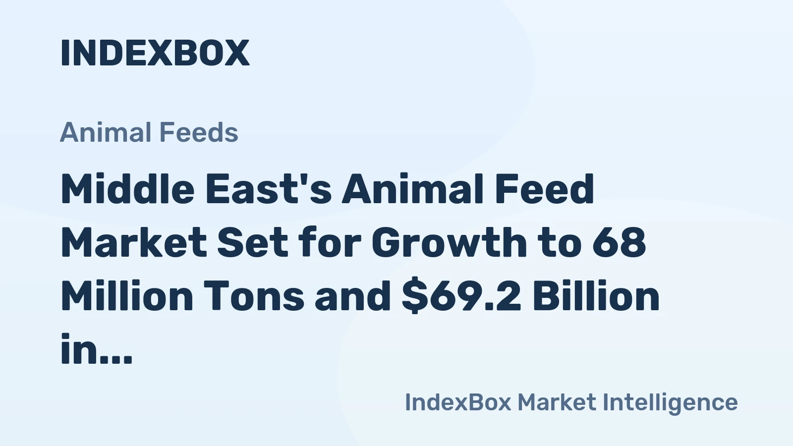 Middle East's Animal Feed Market Set for Growth to 68 Million Tons and $69.2 Billion in Value