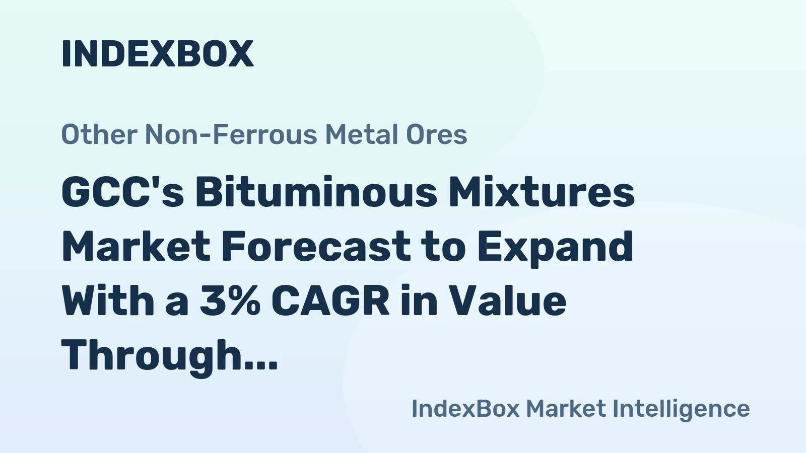 GCC's Bituminous Mixtures Market Forecast to Expand With a 3% CAGR in Value Through 2035