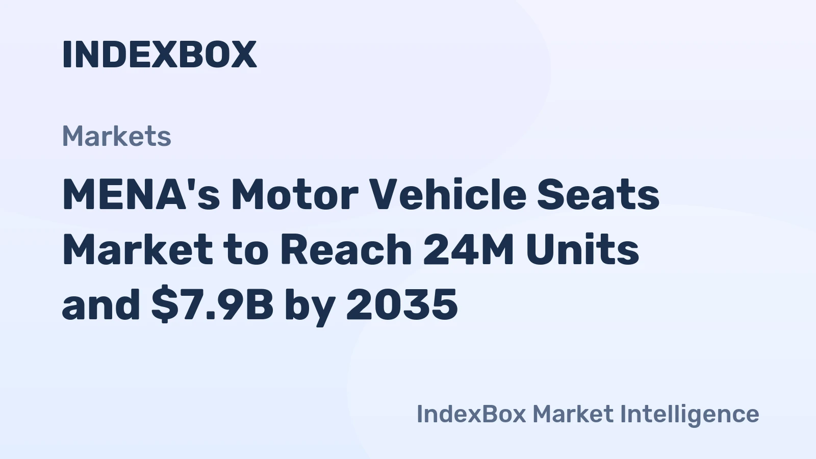 MENA's Motor Vehicle Seats Market to Reach 24M Units and $7.9B by 2035