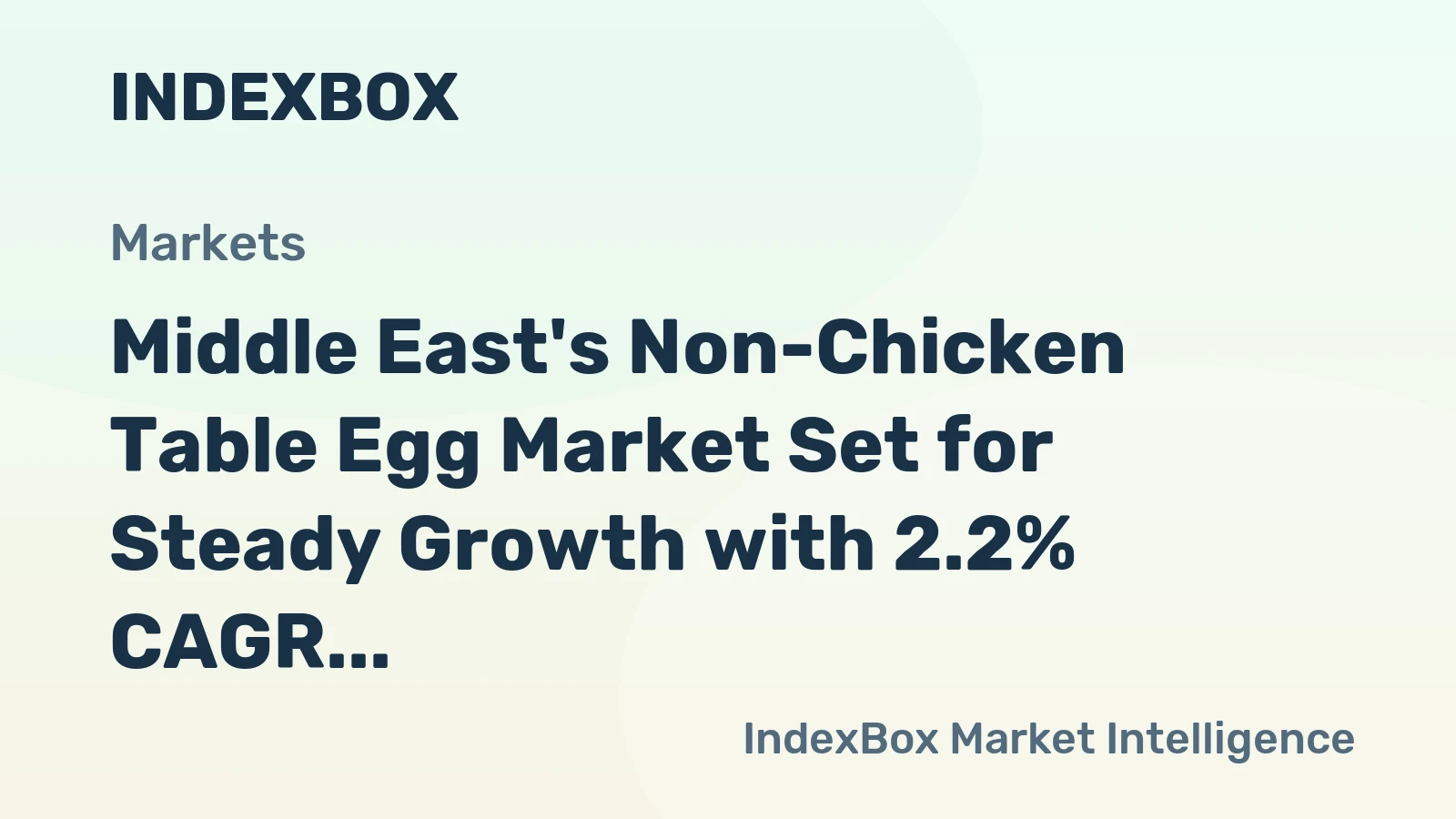Middle East's Non-Chicken Table Egg Market Set for Steady Growth with 2.2% CAGR Through 2035
