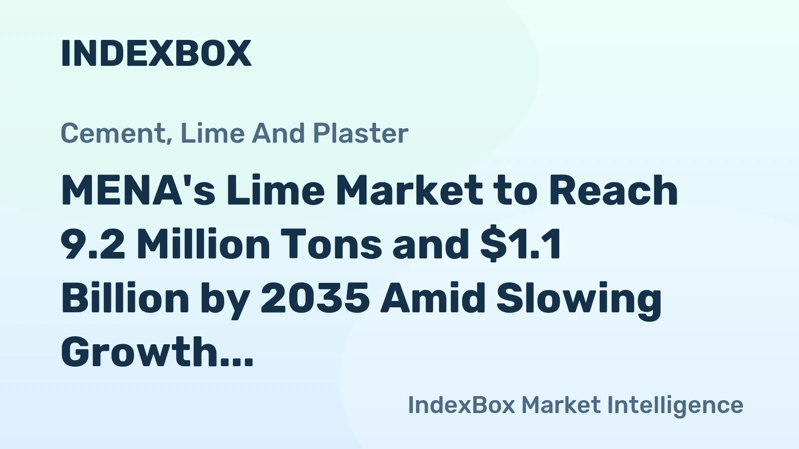 MENA's Lime Market to Reach 9.2 Million Tons and $1.1 Billion by 2035 Amid Slowing Growth