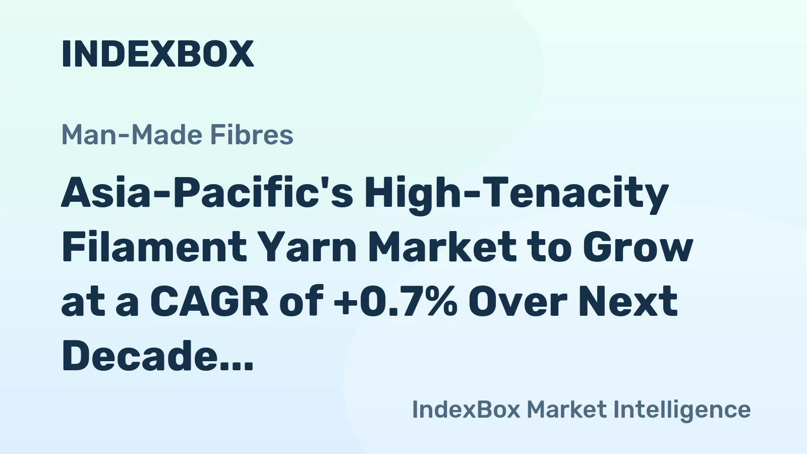 Asia-Pacific's High-Tenacity Filament Yarn Market to Grow at a CAGR of +0.7% Over Next Decade, Reaching $7.2B by 2035