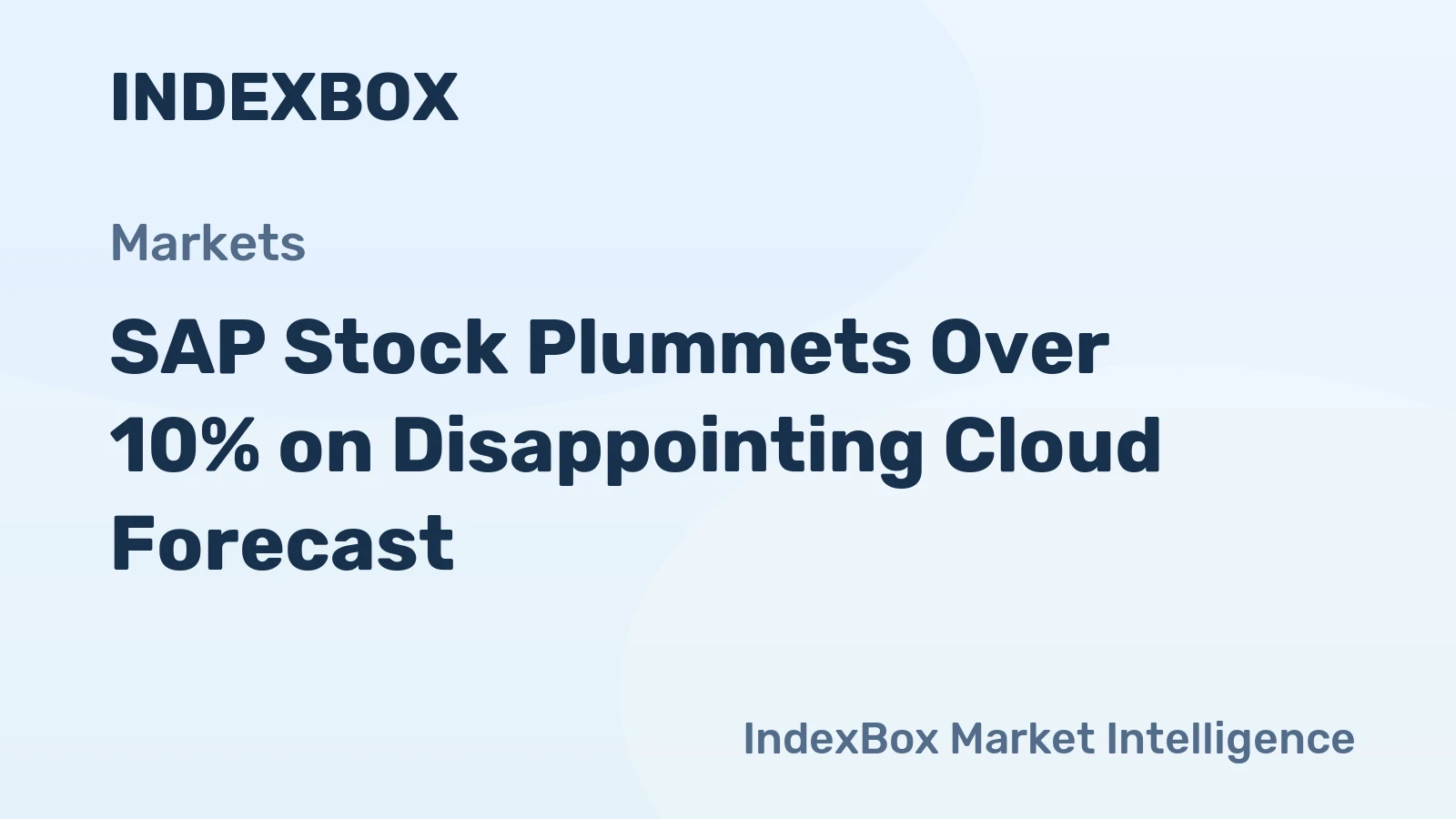 SAP Stock Plummets Over 10% on Disappointing Cloud Forecast