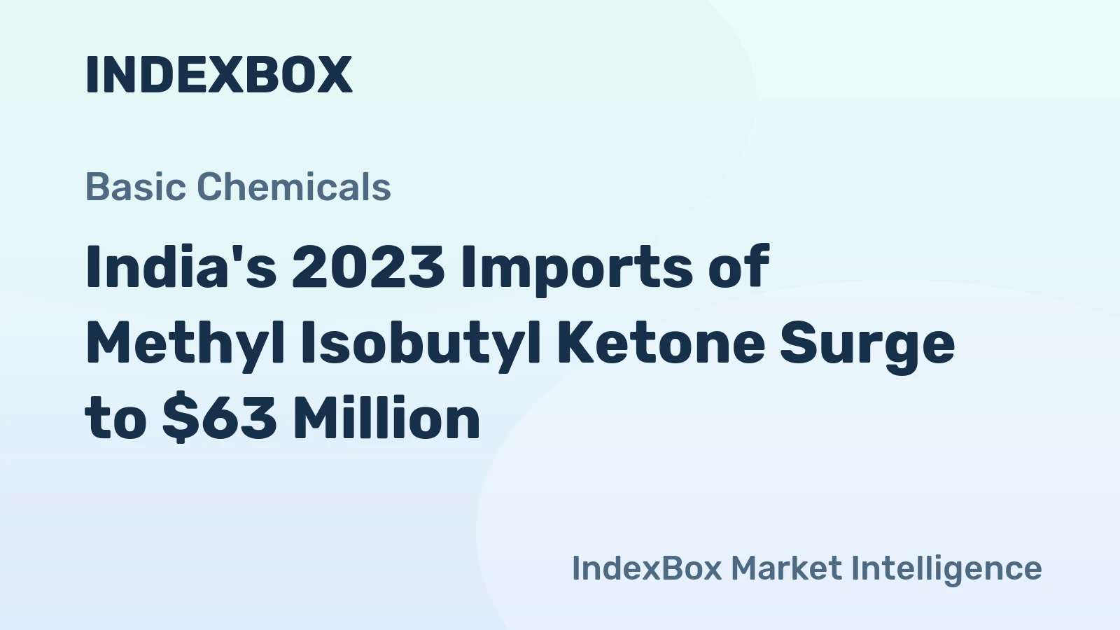 India's 2023 Imports of Methyl Isobutyl Ketone Surge to $63 Million