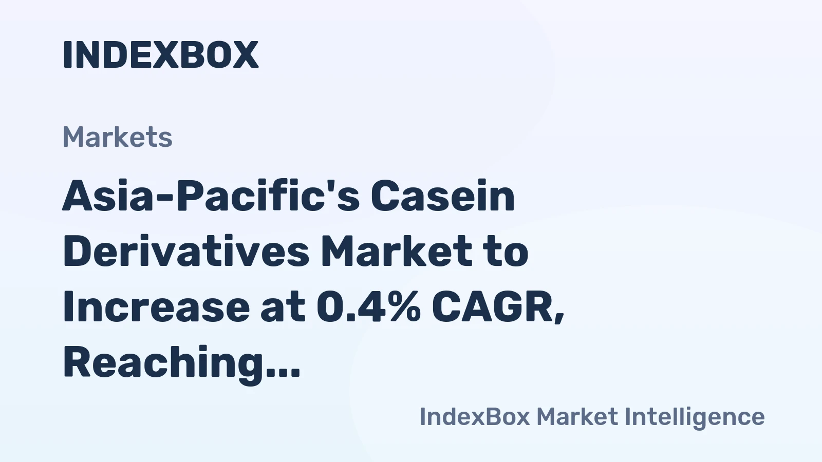 Asia-Pacific's Casein Derivatives Market to Increase at 0.4% CAGR, Reaching 161K Tons by 2035