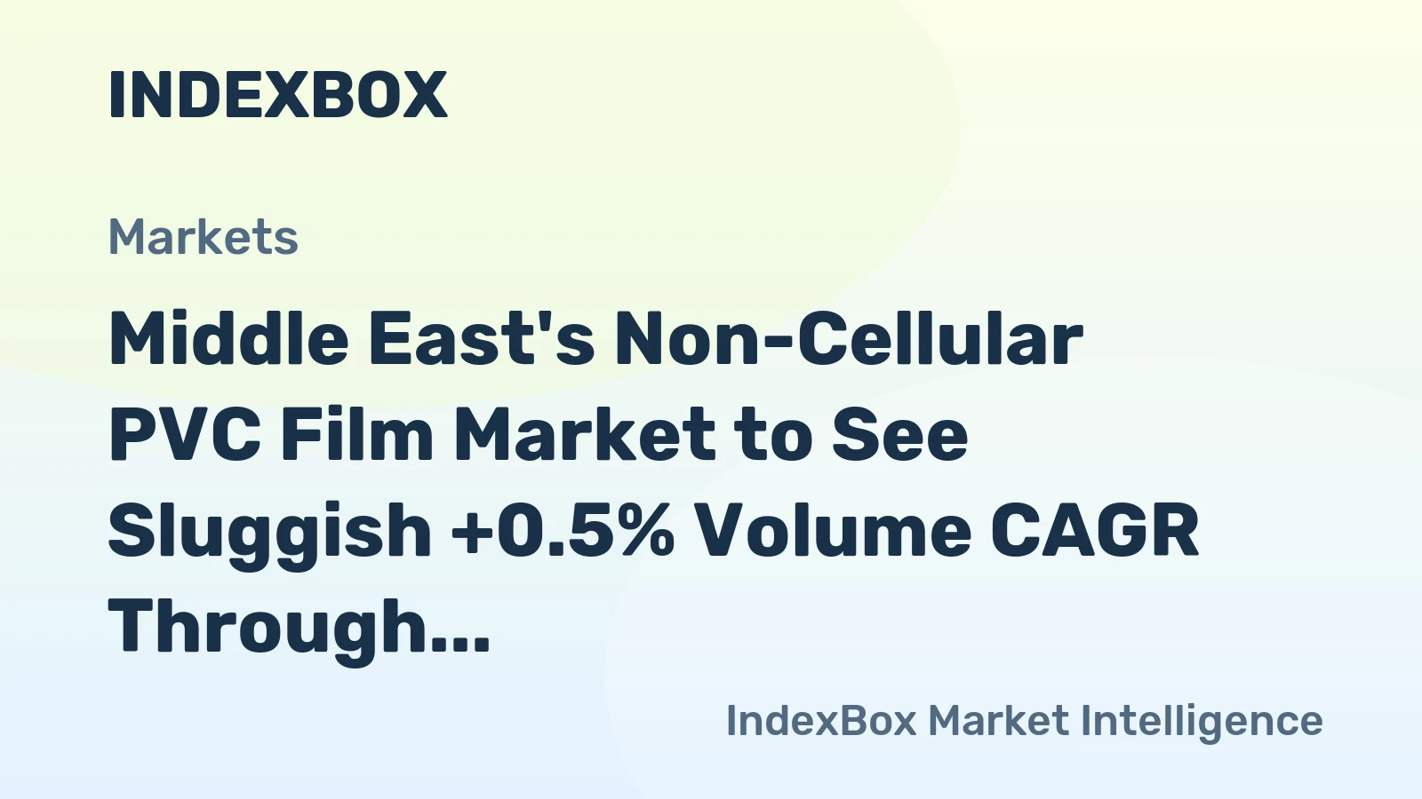 Middle East's Non-Cellular PVC Film Market to See Sluggish +0.5% Volume CAGR Through 2035