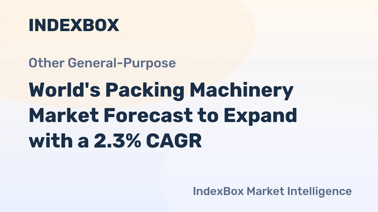 World's Packing Machinery Market Forecast to Expand with a 2.3% CAGR