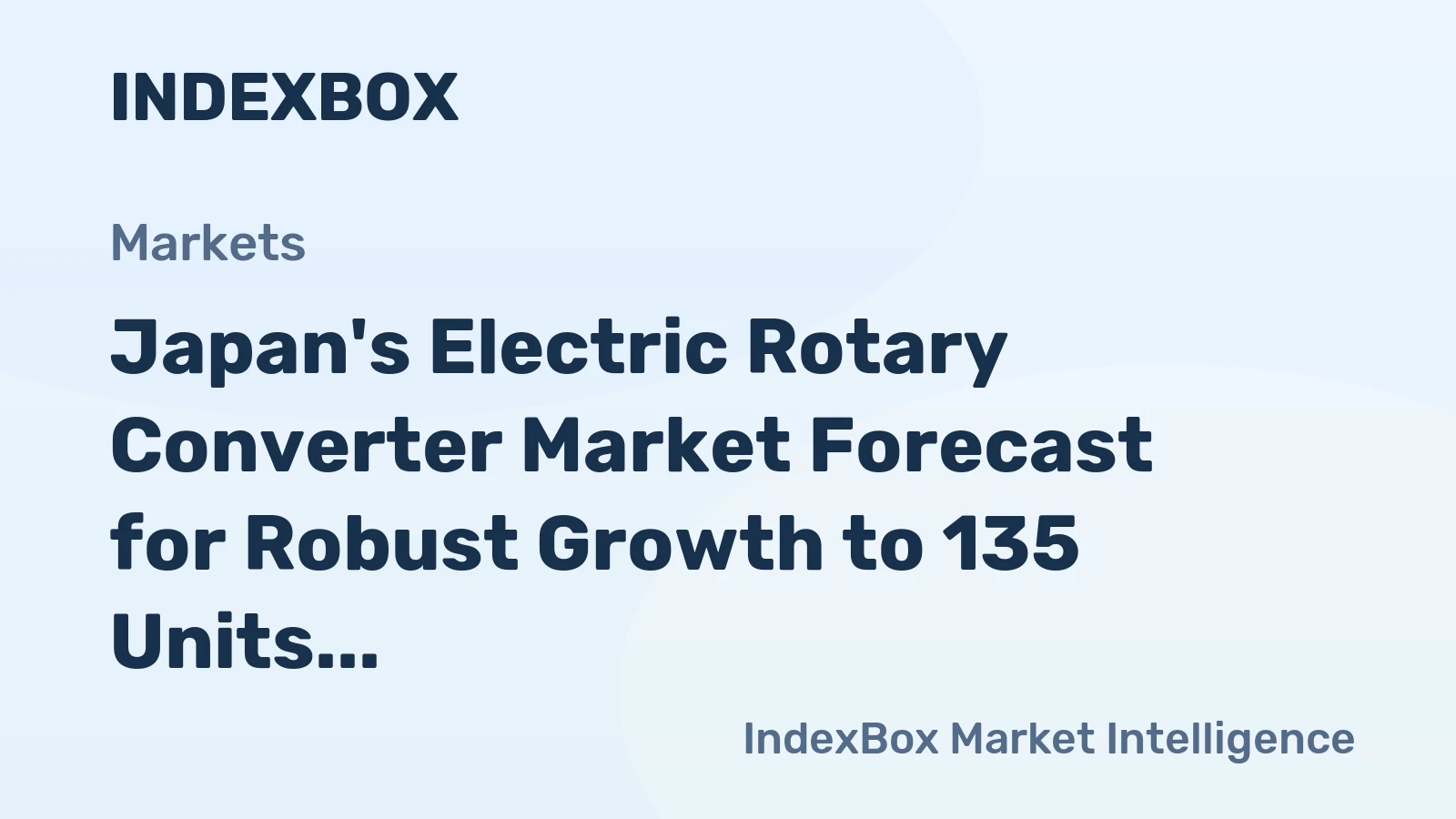 Japan's Electric Rotary Converter Market Forecast for Robust Growth to 135 Units