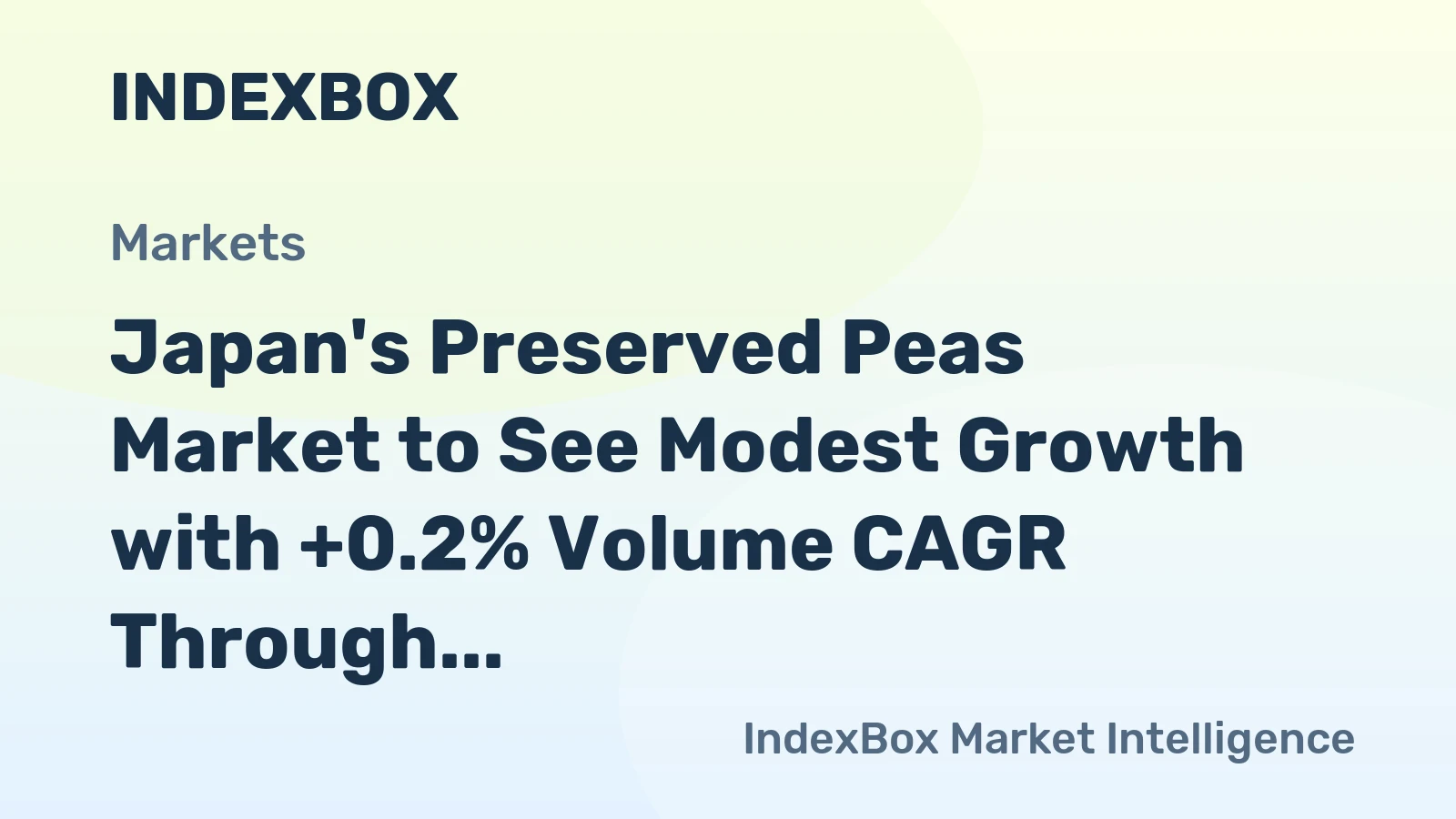 Japan's Preserved Peas Market to See Modest Growth with +0.2% Volume CAGR Through 2035