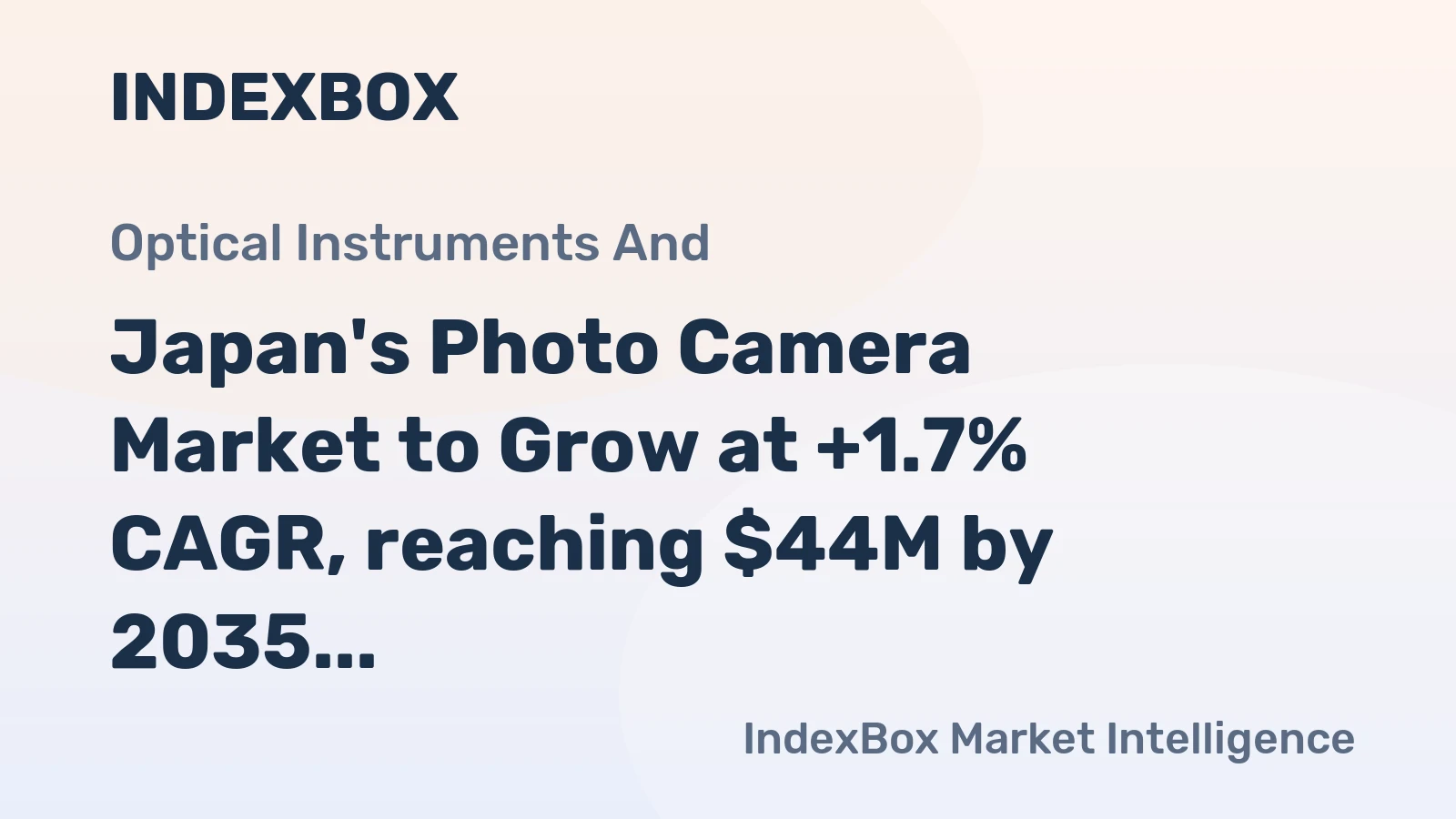 Japan's Photo Camera Market to Grow at +1.7% CAGR, reaching $44M by 2035