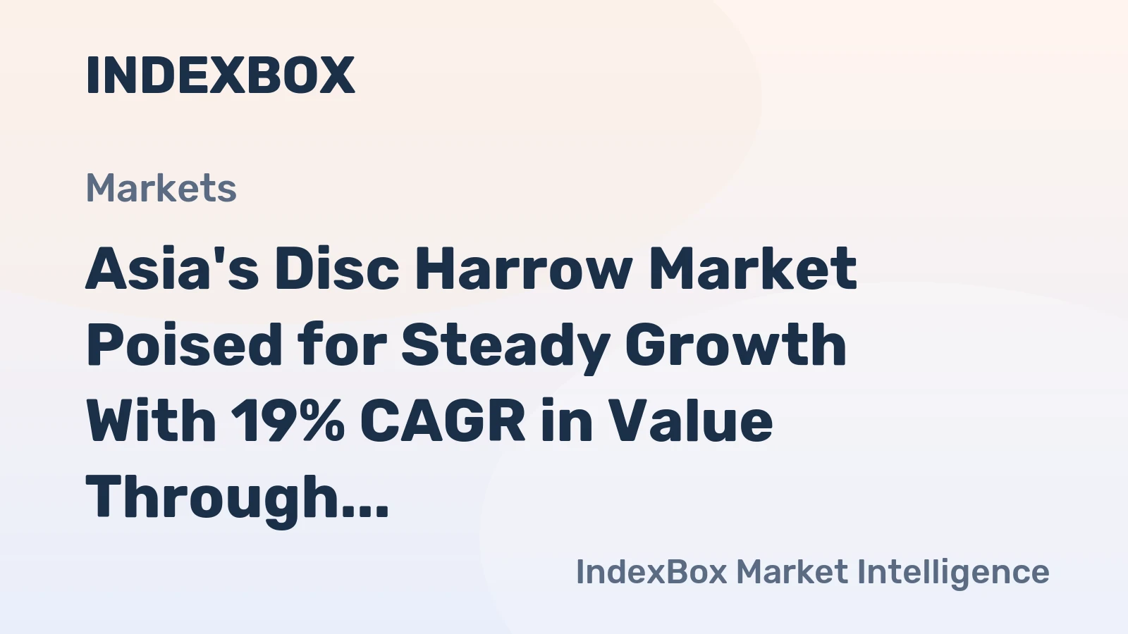 Asia's Disc Harrow Market Poised for Steady Growth With 19% CAGR in Value Through 2035
