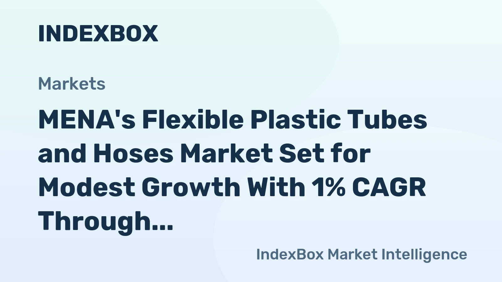 MENA's Flexible Plastic Tubes and Hoses Market Set for Modest Growth With 1% CAGR Through 2035