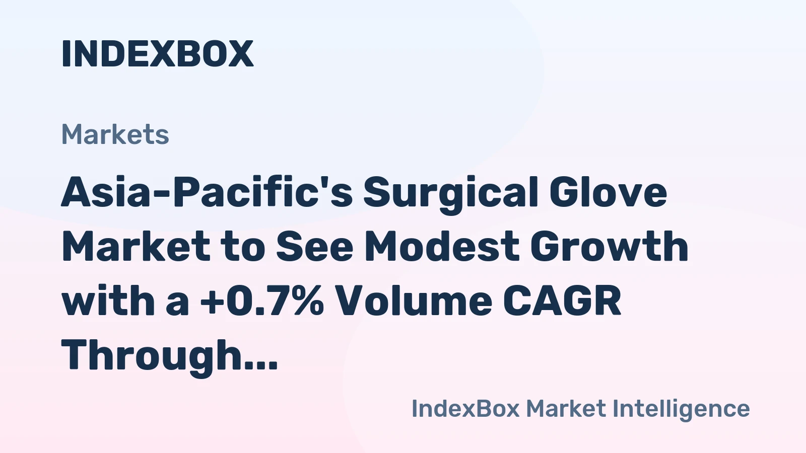 Asia-Pacific's Surgical Glove Market to See Modest Growth with a +0.7% Volume CAGR Through 2035