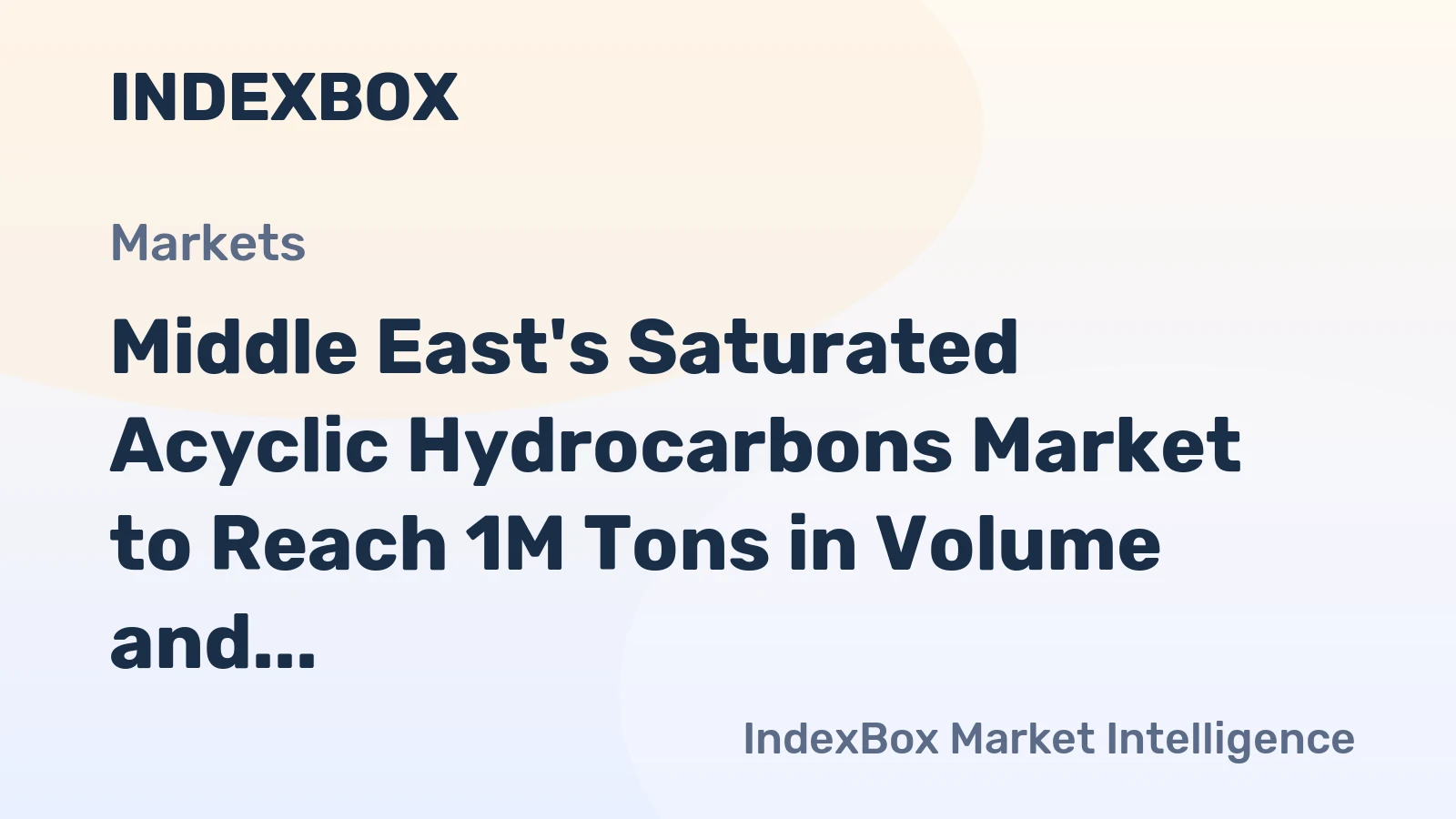 Middle East's Saturated Acyclic Hydrocarbons Market to Reach 1M Tons in Volume and $1.3B in Value by 2035
