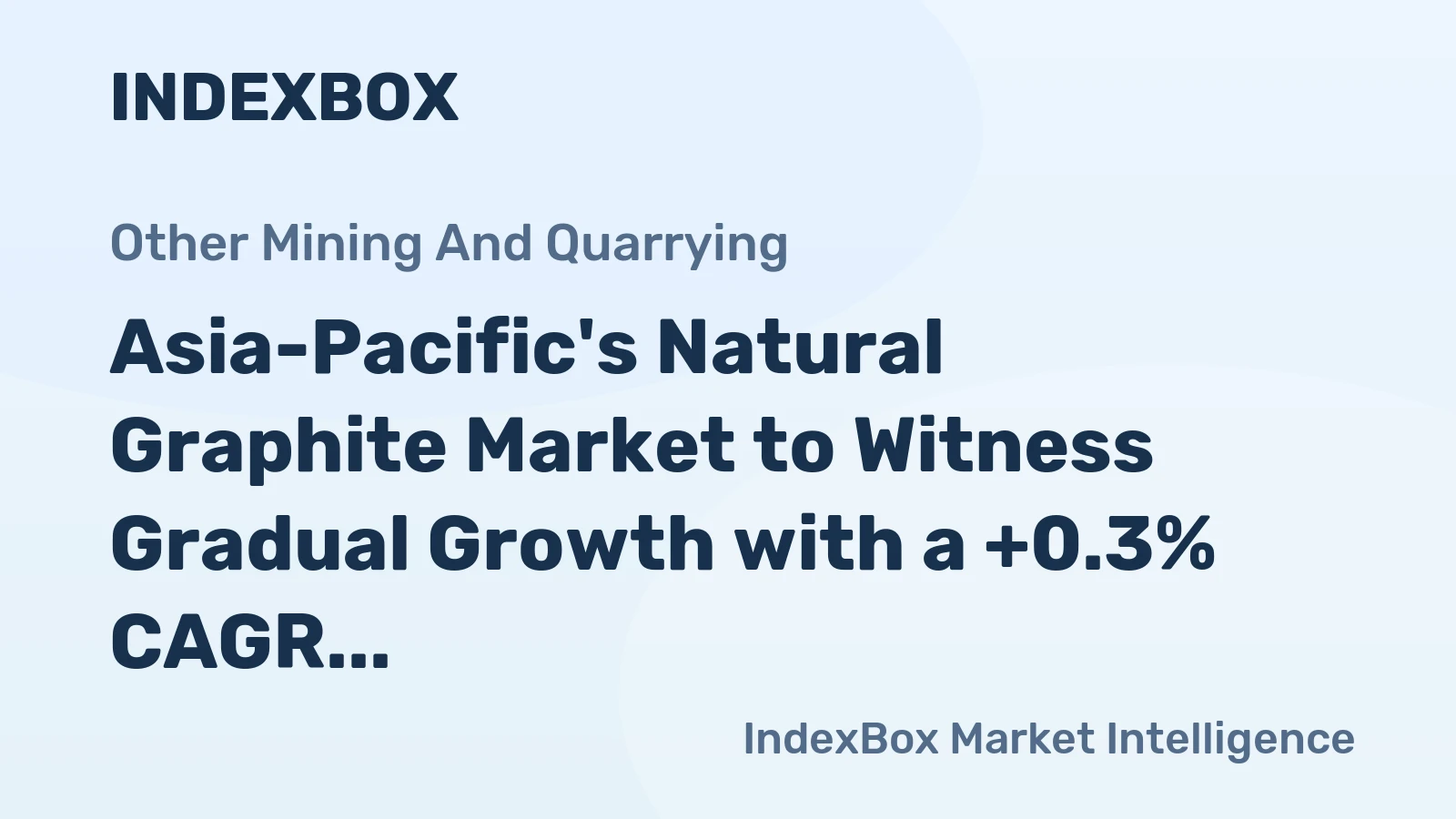 Asia-Pacific's Natural Graphite Market to Witness Gradual Growth with a +0.3% CAGR through 2035