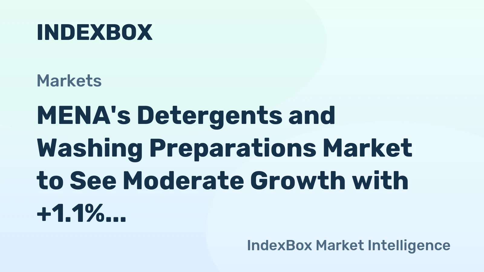 MENA's Detergents and Washing Preparations Market to See Moderate Growth with +1.1% CAGR through 2035
