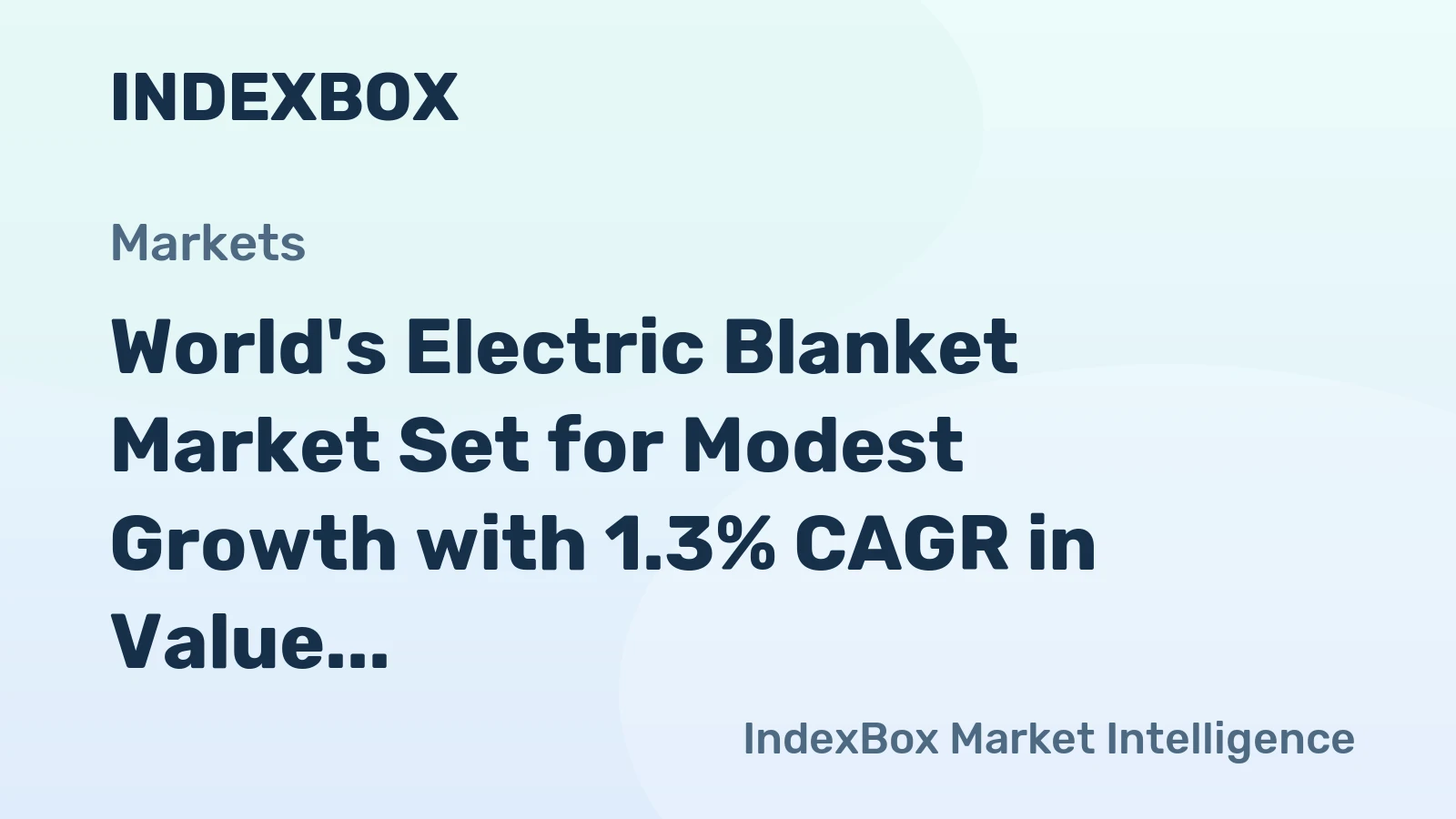 World's Electric Blanket Market Set for Modest Growth with 1.3% CAGR in Value Through 2035