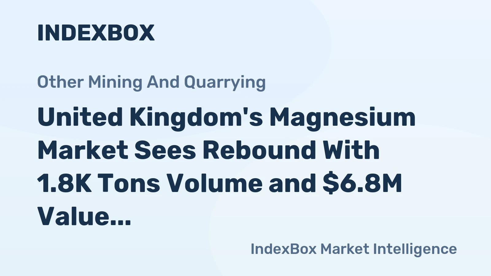 United Kingdom's Magnesium Market Sees Rebound With 1.8K Tons Volume and $6.8M Value Forecast
