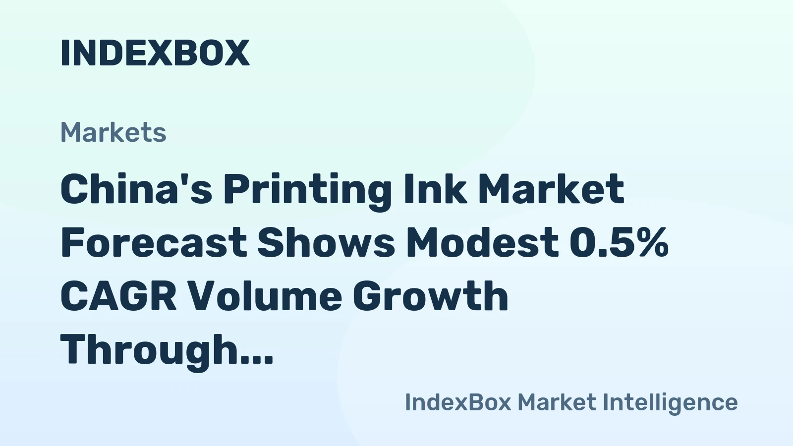 China's Printing Ink Market Forecast Shows Modest 0.5% CAGR Volume Growth Through 2035