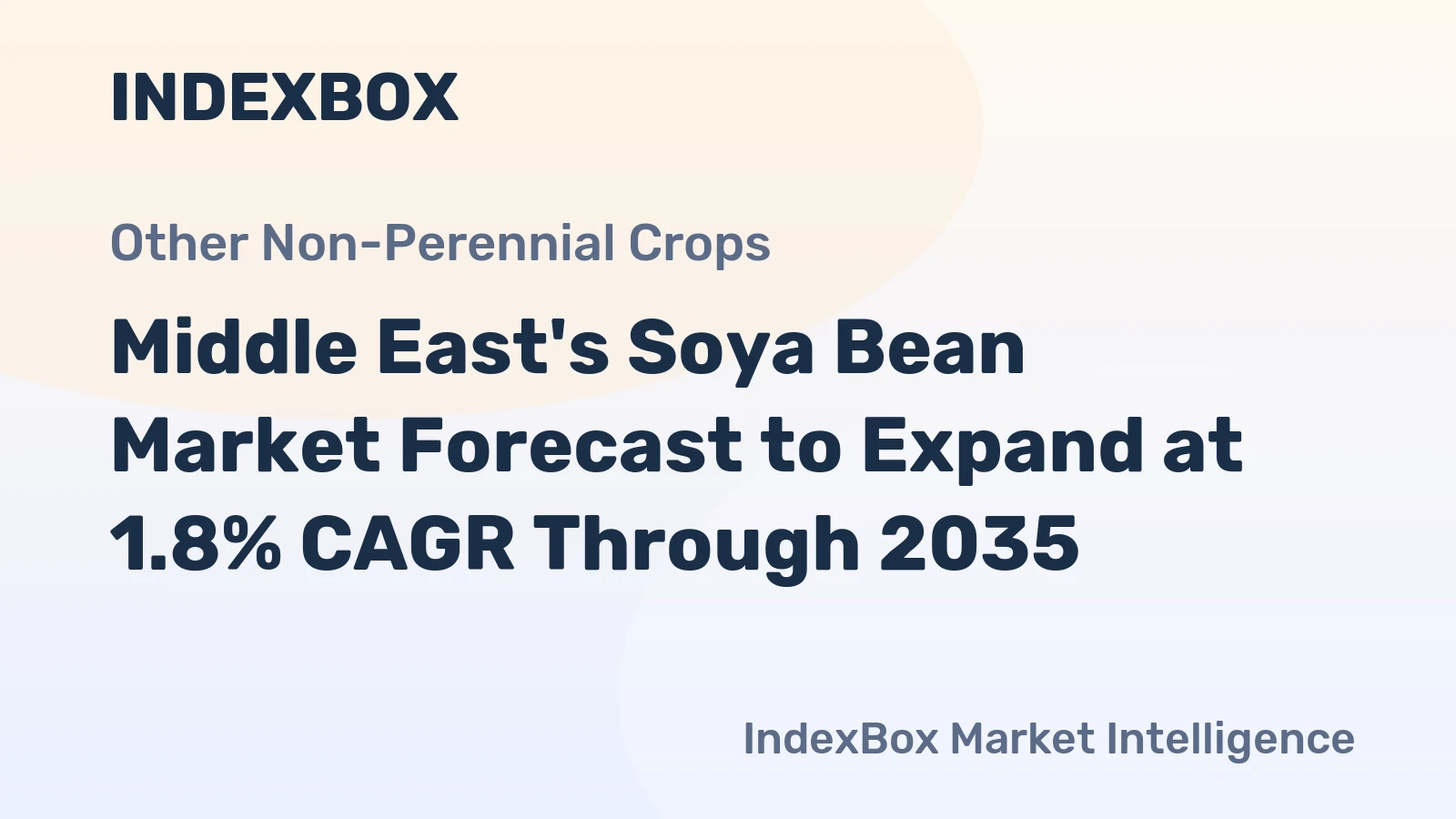 Middle East's Soya Bean Market Forecast to Expand at 1.8% CAGR Through 2035