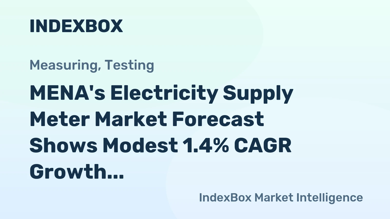 MENA's Electricity Supply Meter Market Forecast Shows Modest 1.4% CAGR Growth Through 2035