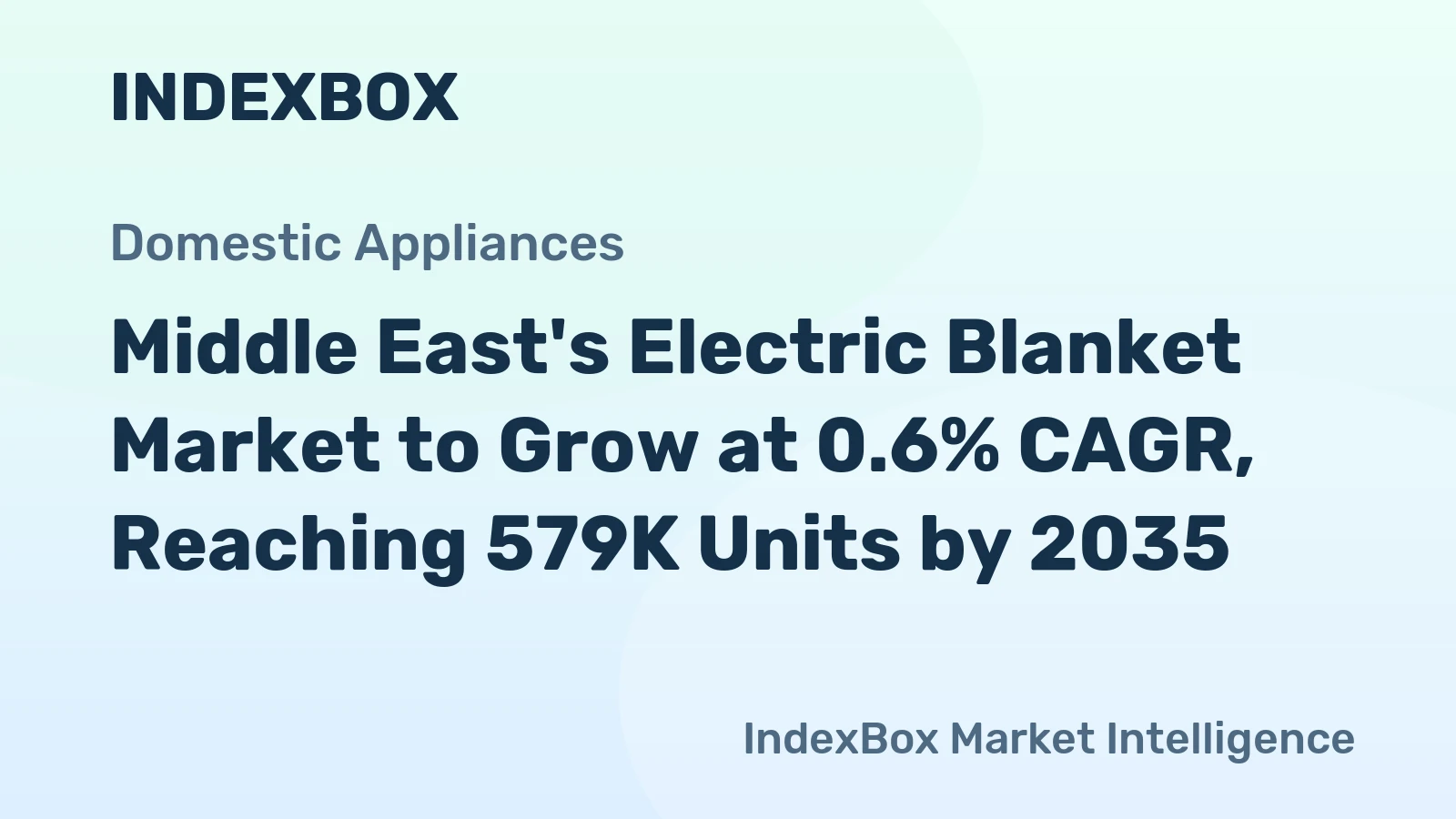Middle East's Electric Blanket Market to Grow at 0.6% CAGR, Reaching 579K Units by 2035