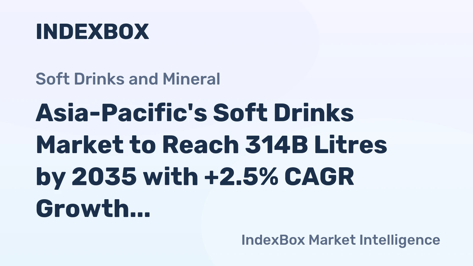 Asia-Pacific's Soft Drinks Market to Reach 314B Litres by 2035 with +2.5% CAGR Growth
