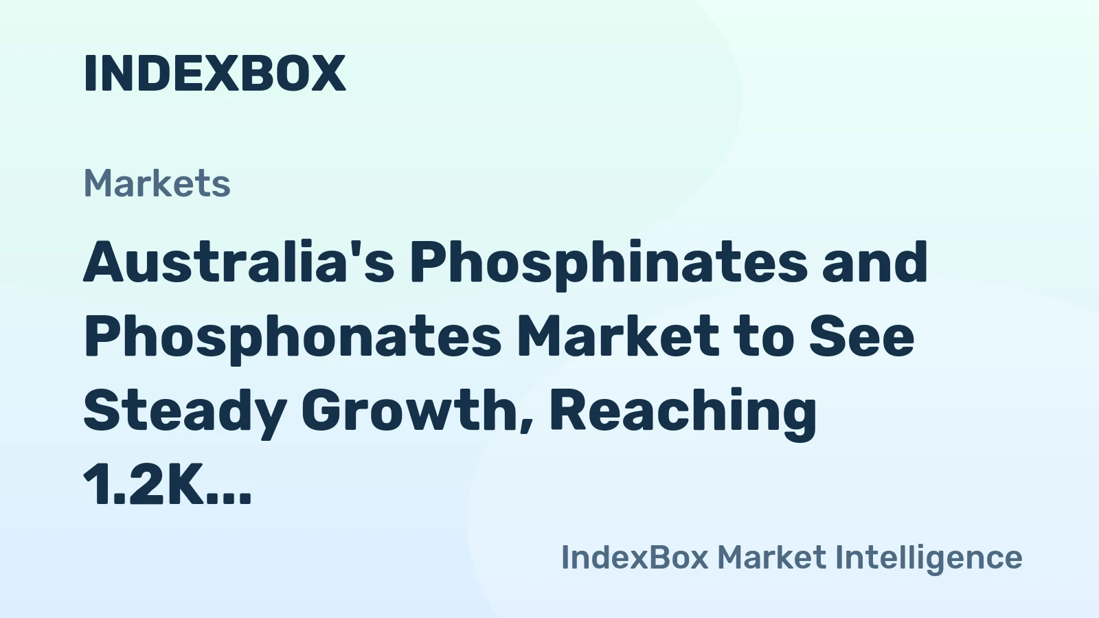 Australia's Phosphinates and Phosphonates Market to See Steady Growth, Reaching 1.2K Tons and $3.9M by 2035