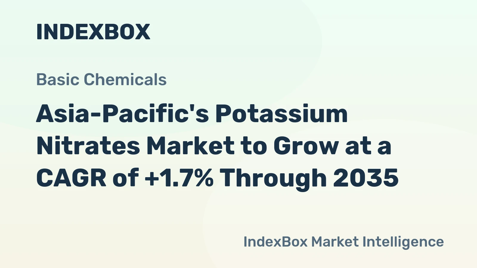 Asia-Pacific's Potassium Nitrates Market to Grow at a CAGR of +1.7% Through 2035