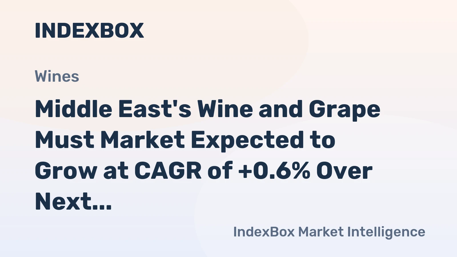 Middle East's Wine and Grape Must Market Expected to Grow at CAGR of +0.6% Over Next Decade