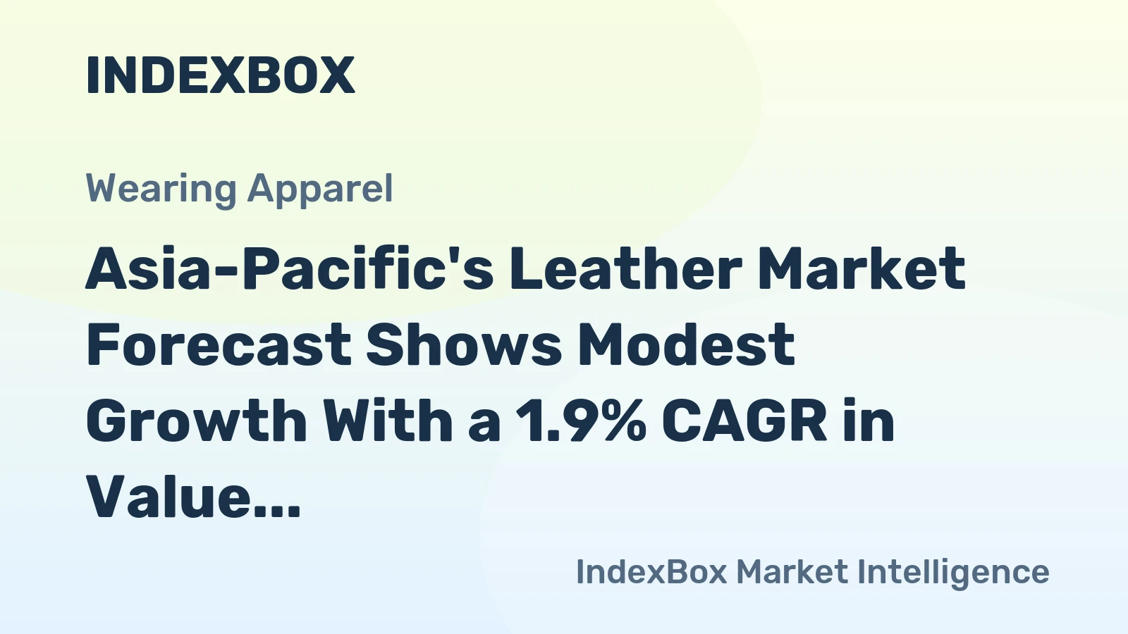 Asia-Pacific's Leather Market Forecast Shows Modest Growth With a 1.9% CAGR in Value