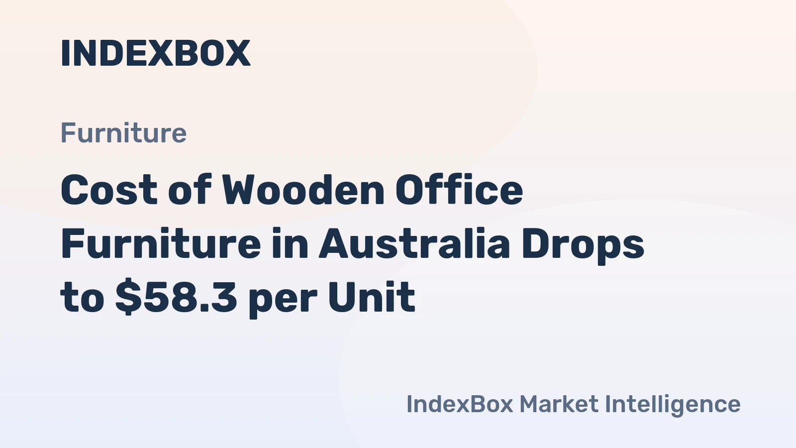 Cost of Wooden Office Furniture in Australia Drops to $58.3 per Unit