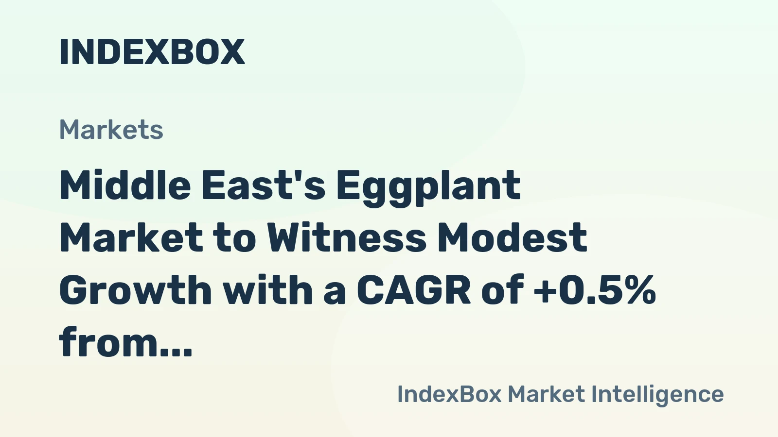 Middle East's Eggplant Market to Witness Modest Growth with a CAGR of +0.5% from 2024-2035