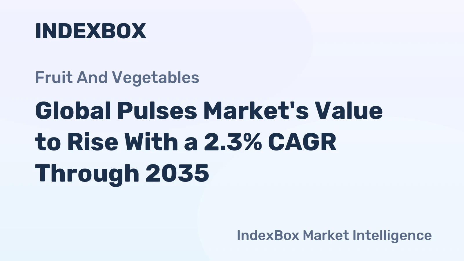 Global Pulses Market's Value to Rise With a 2.3% CAGR Through 2035