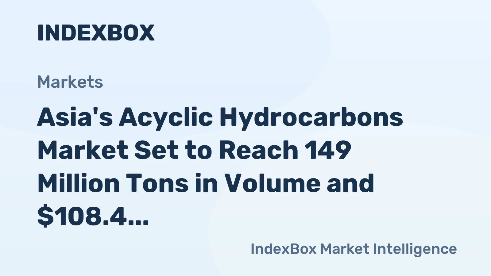 Asia's Acyclic Hydrocarbons Market Set to Reach 149 Million Tons in Volume and $108.4 Billion in Value by 2035