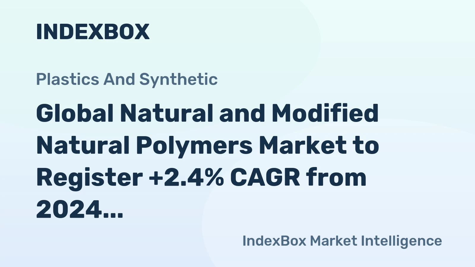 Global Natural and Modified Natural Polymers Market to Register +2.4% CAGR from 2024 to 2035, Reaching 10M Tons