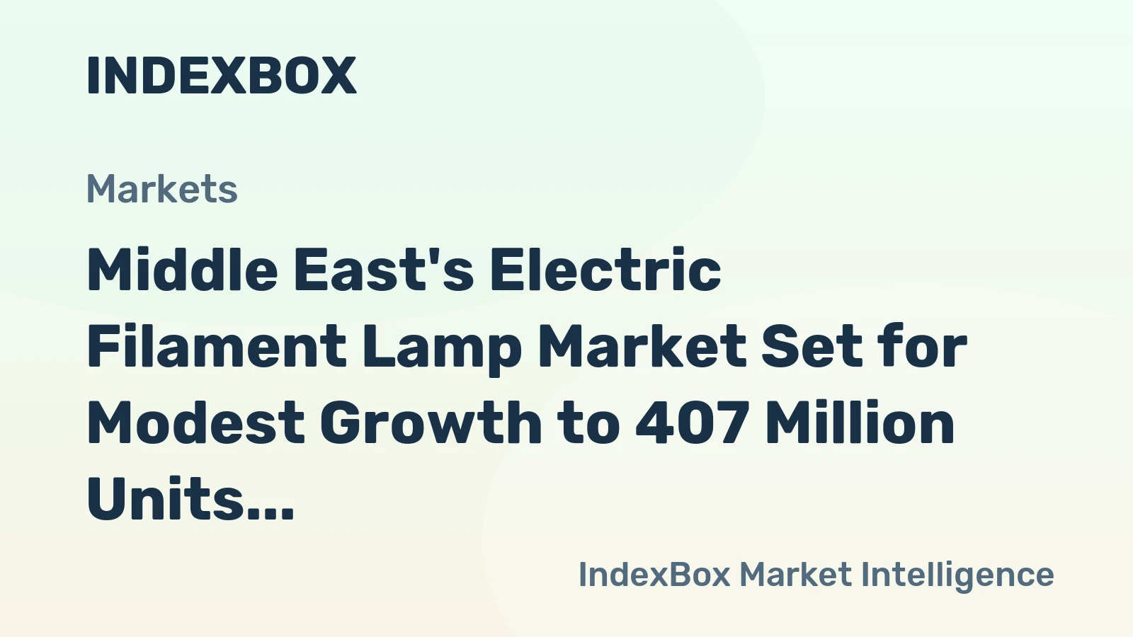 Middle East's Electric Filament Lamp Market Set for Modest Growth to 407 Million Units and $311 Million Value