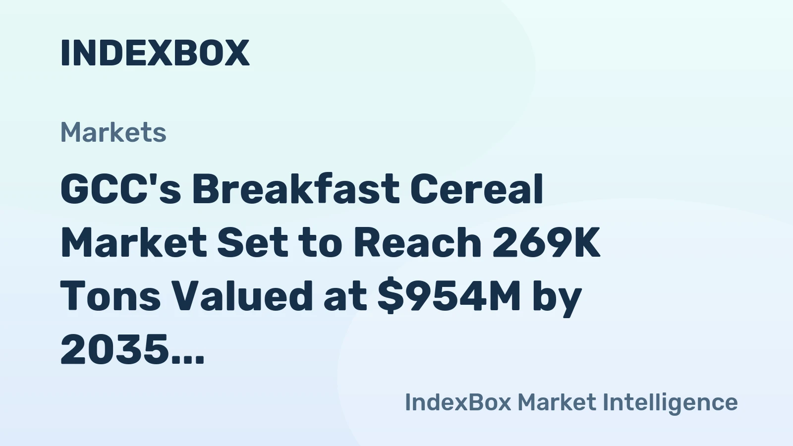 GCC's Breakfast Cereal Market Set to Reach 269K Tons Valued at $954M by 2035