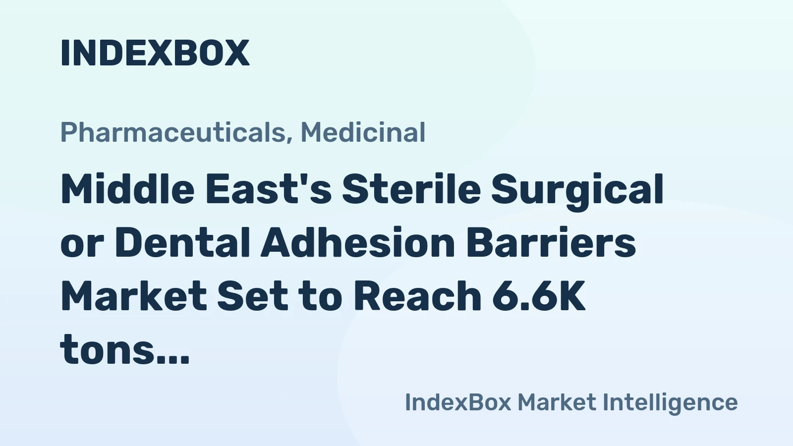 Middle East's Sterile Surgical or Dental Adhesion Barriers Market Set to Reach 6.6K tons and $881M by 2035