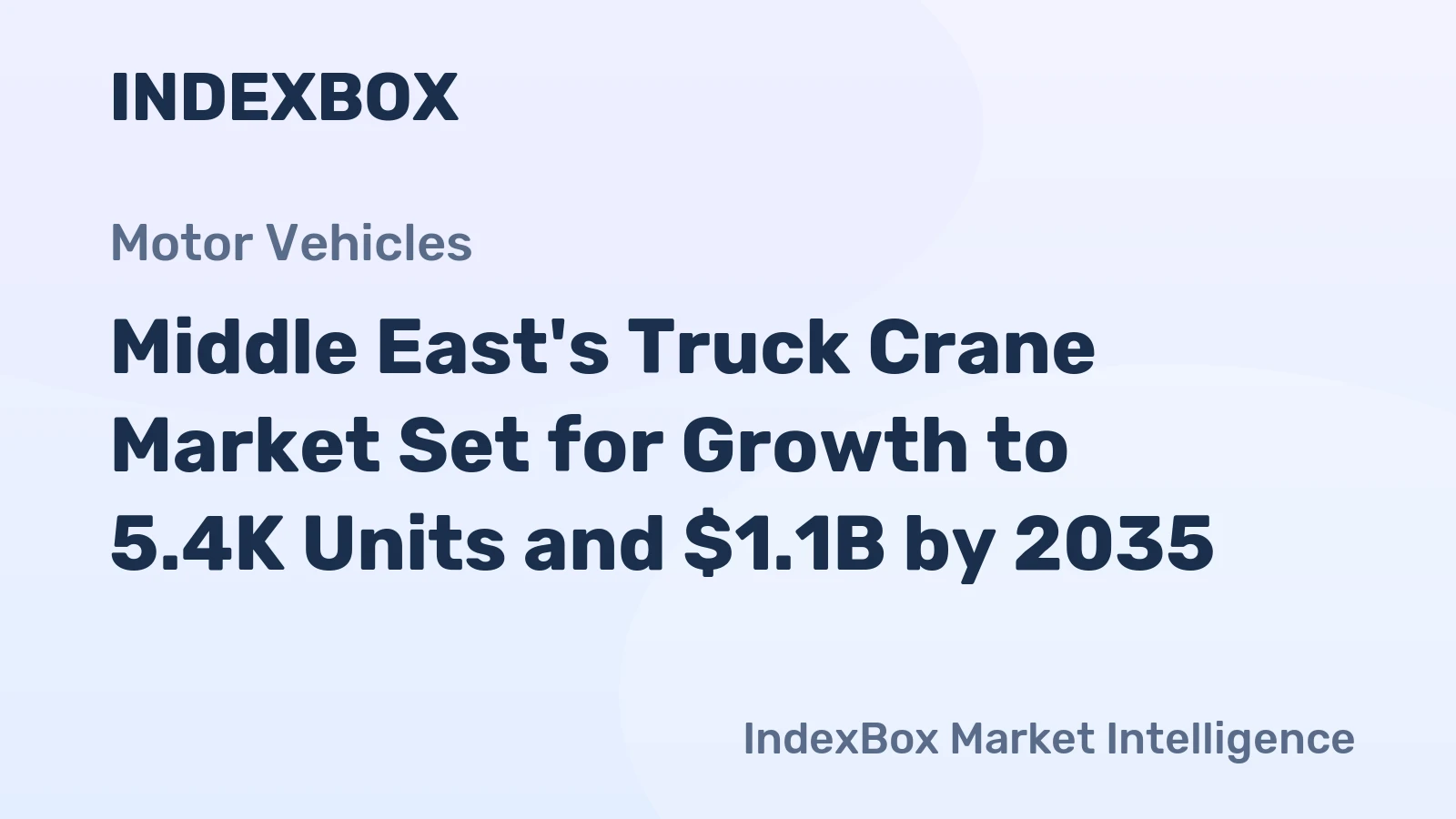 Middle East's Truck Crane Market Set for Growth to 5.4K Units and $1.1B by 2035