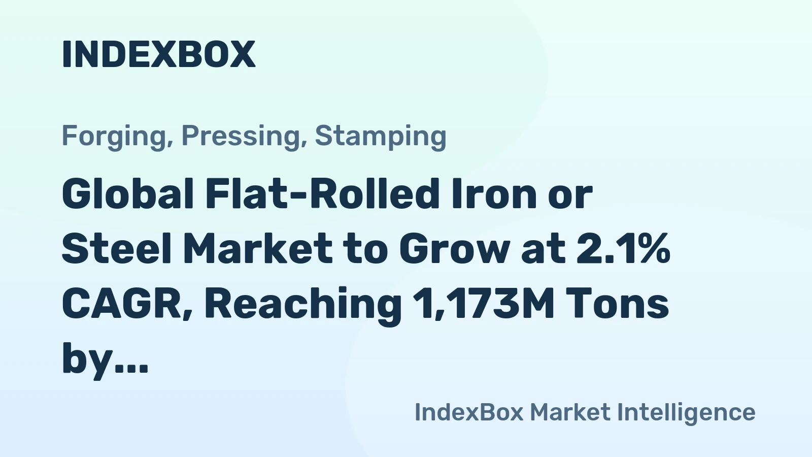 Global Flat-Rolled Iron or Steel Market to Grow at 2.1% CAGR, Reaching 1,173M Tons by 2035