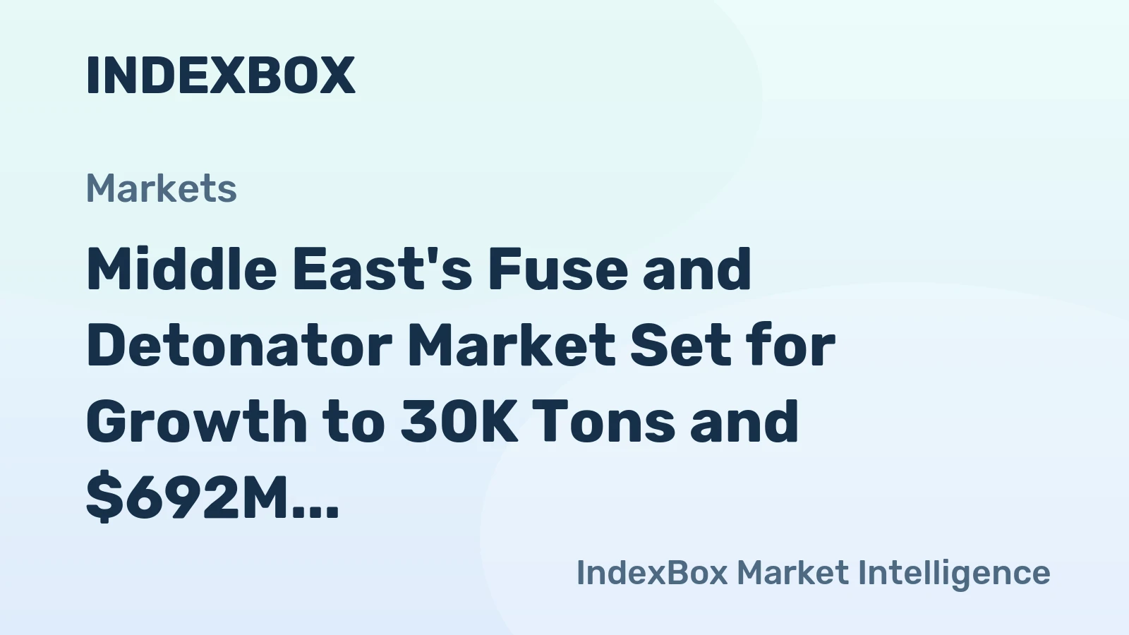 Middle East's Fuse and Detonator Market Set for Growth to 30K Tons and $692M