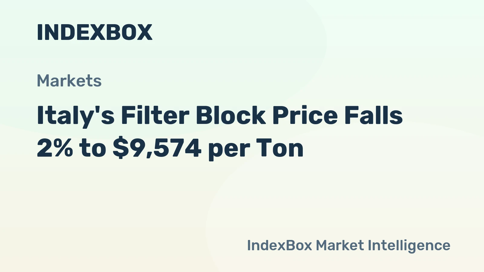 Italy's Filter Block Price Falls 2% to $9,574 per Ton