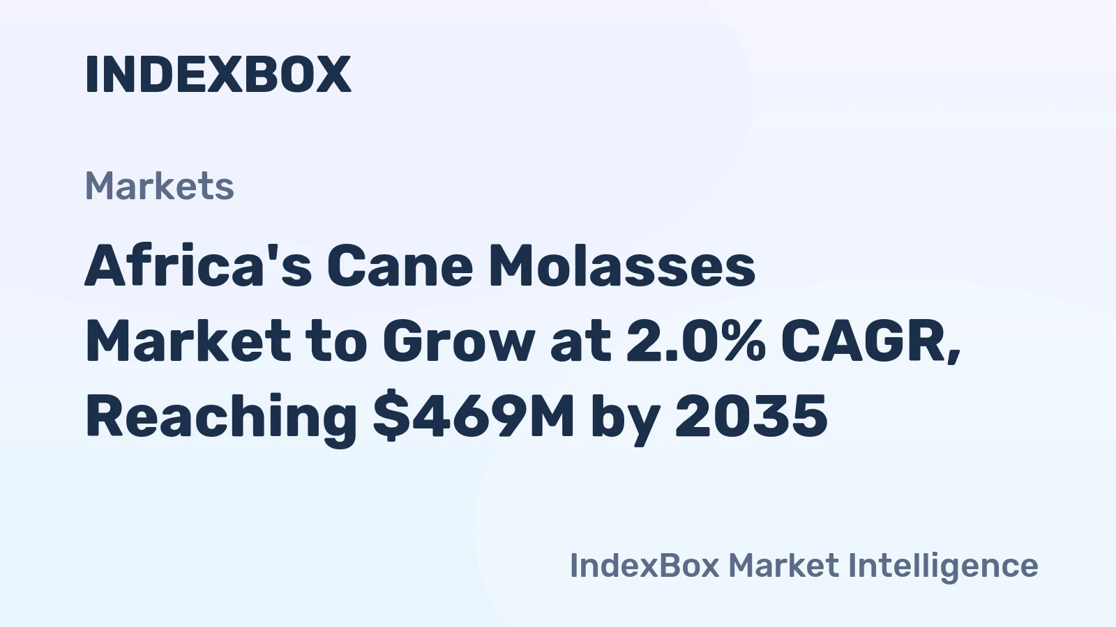 Africa's Cane Molasses Market to Grow at 2.0% CAGR, Reaching $469M by 2035